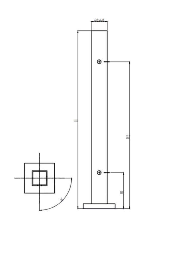 Premium Stainless Steel 90° Square Railing Balustrade Post